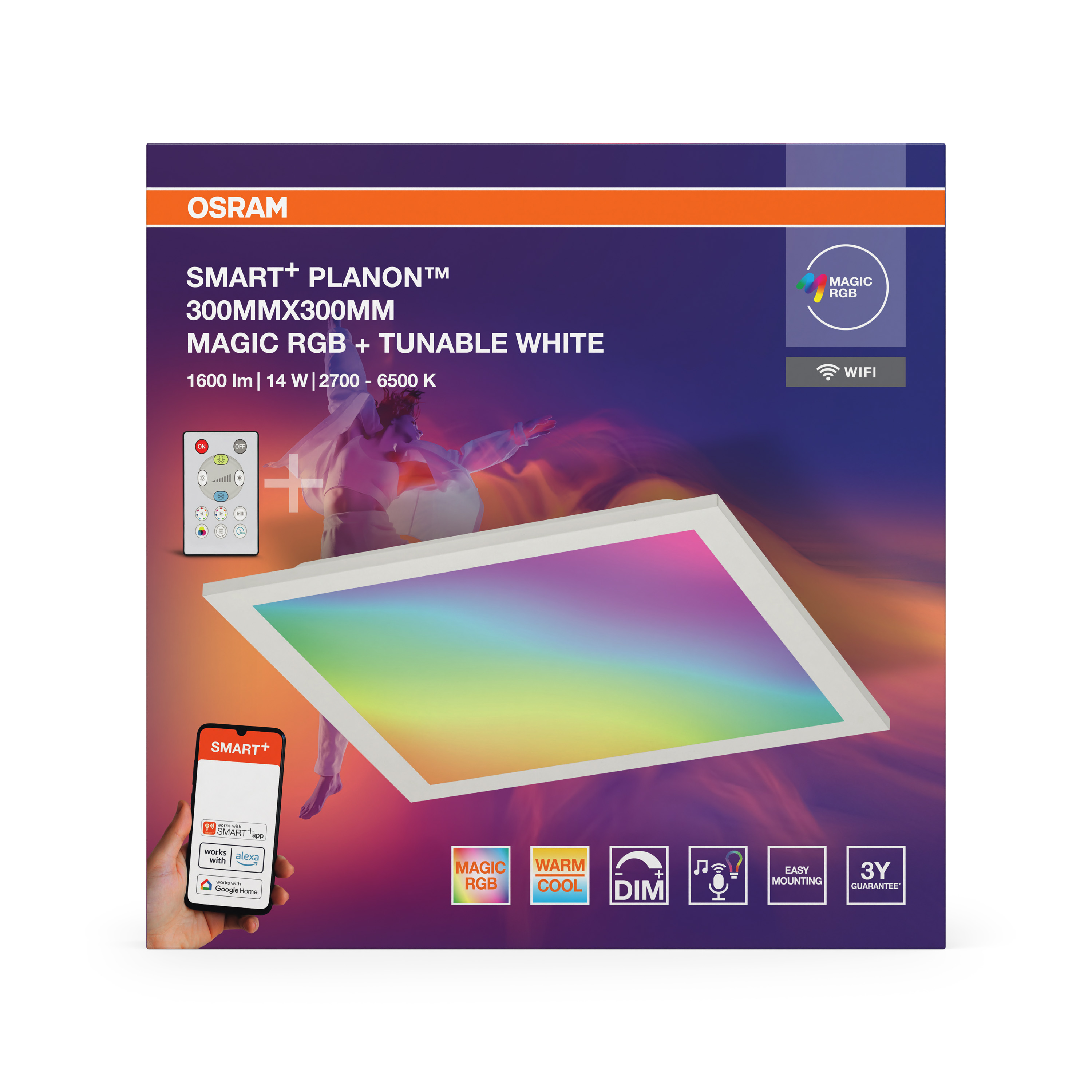 Smart+ Wifi Planon Magic 300x300mm | SMART+ WIFI PANEL MAGIC RGB | LEDVANCE